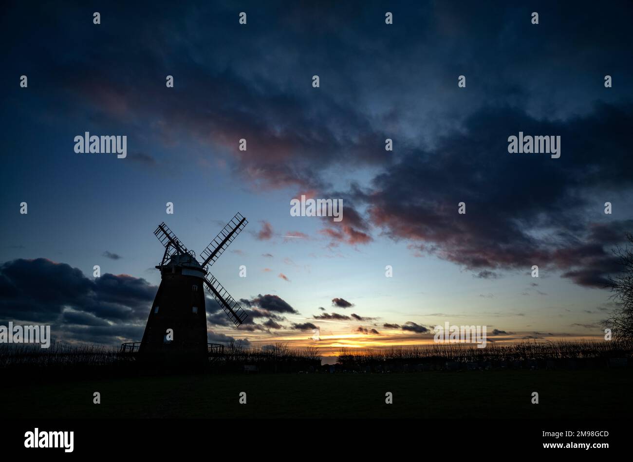 Thaxted Windmill January 2023 Thaxted Windmill also known as John Webbs Windmill at dusk January ...