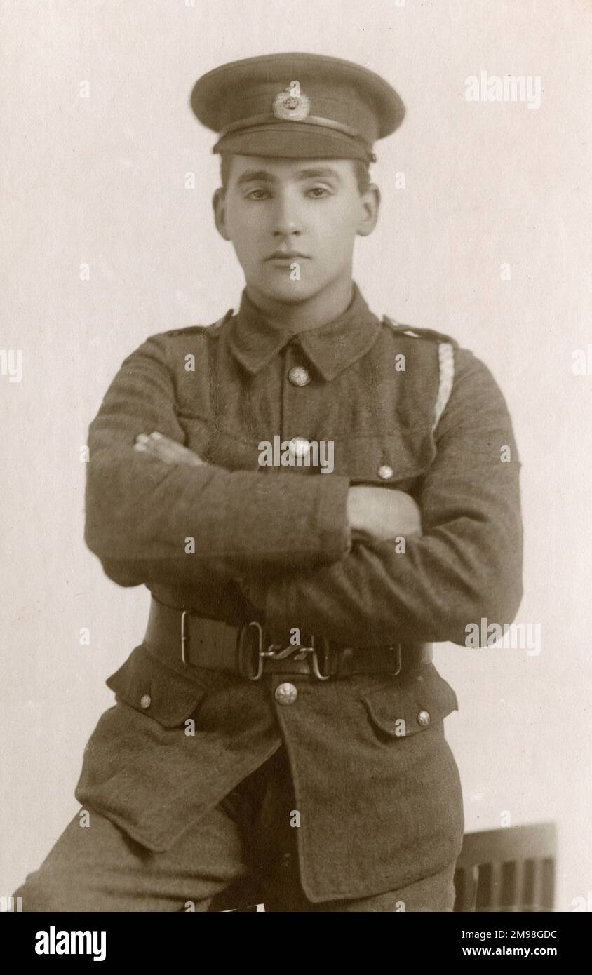 Studio photo, young man in Royal Engineers uniform, February 1916. He ...