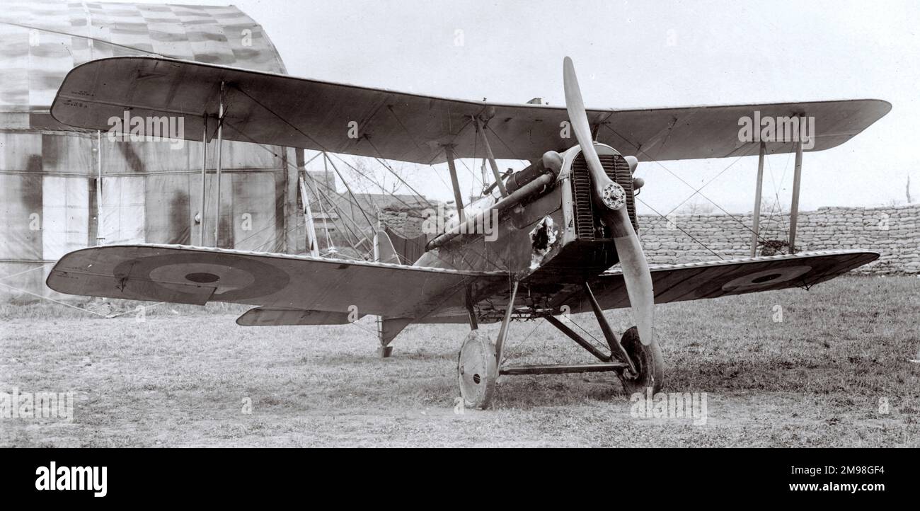 Damaged SE5 biplane belonging to RFC No. 1 Squadron, seen here on the ...