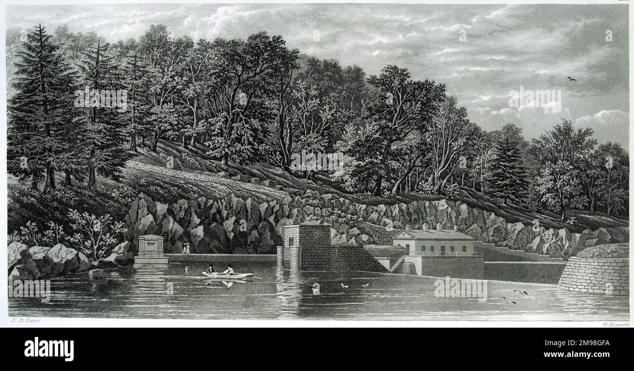 View above Croton Dam. The Croton aqueduct was built 1837-42 to supply ...