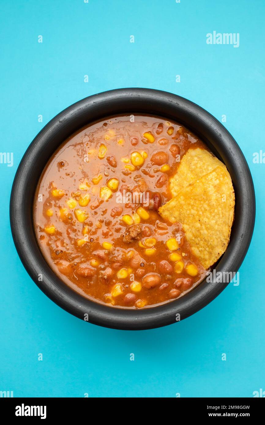 Mexican typical dish Chili Con Carne on black dish Stock Photo - Alamy