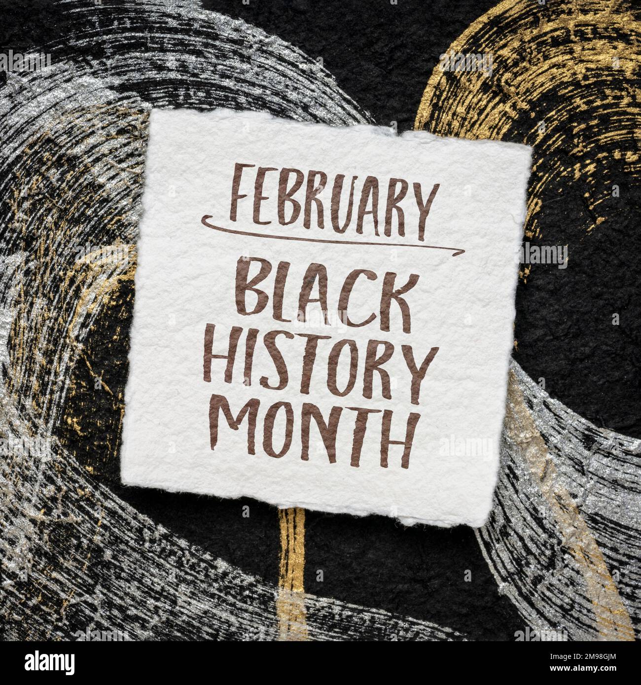 February - Black History Month, handwriting on an art paper, annual ...