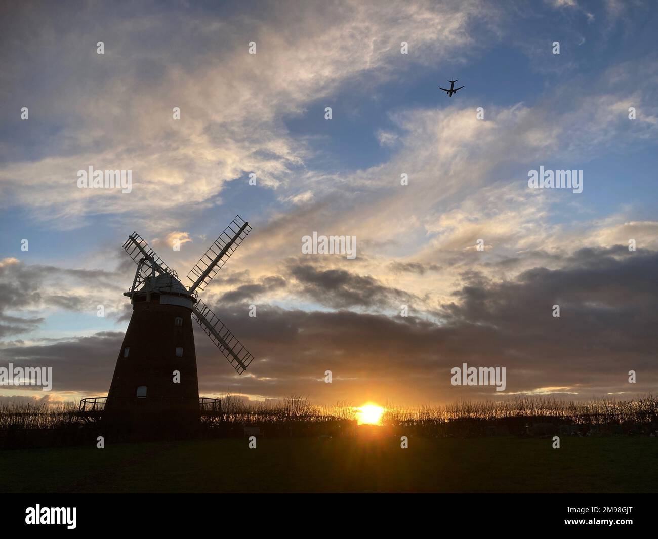 Thaxted Windmill January 2023 Thaxted Windmill also known as John Webbs Windmill at dusk January ...