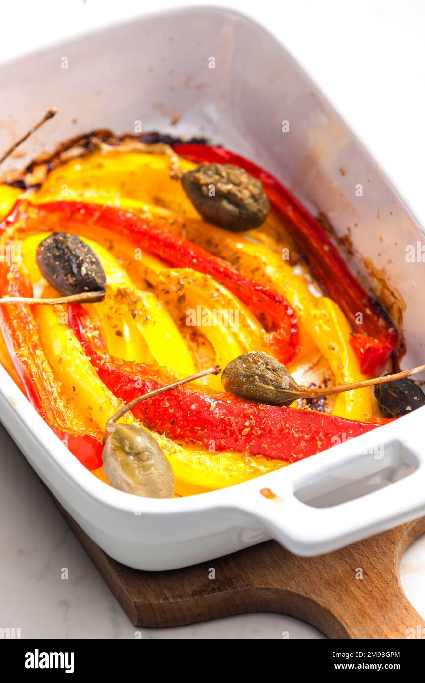 Baked red bell peppers hi-res stock photography and images - Alamy