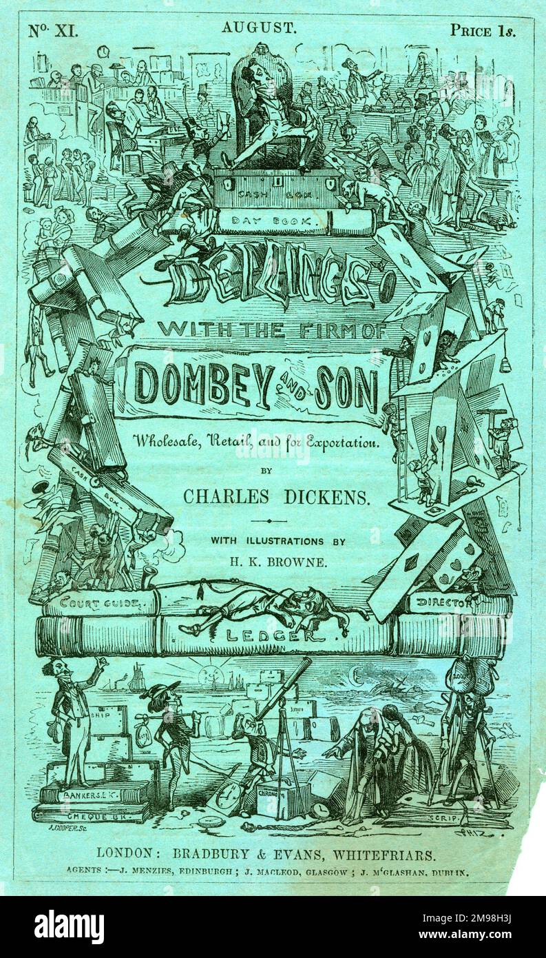 Cover design, Part XI of Dombey and Son by Charles Dickens, August 1847 ...
