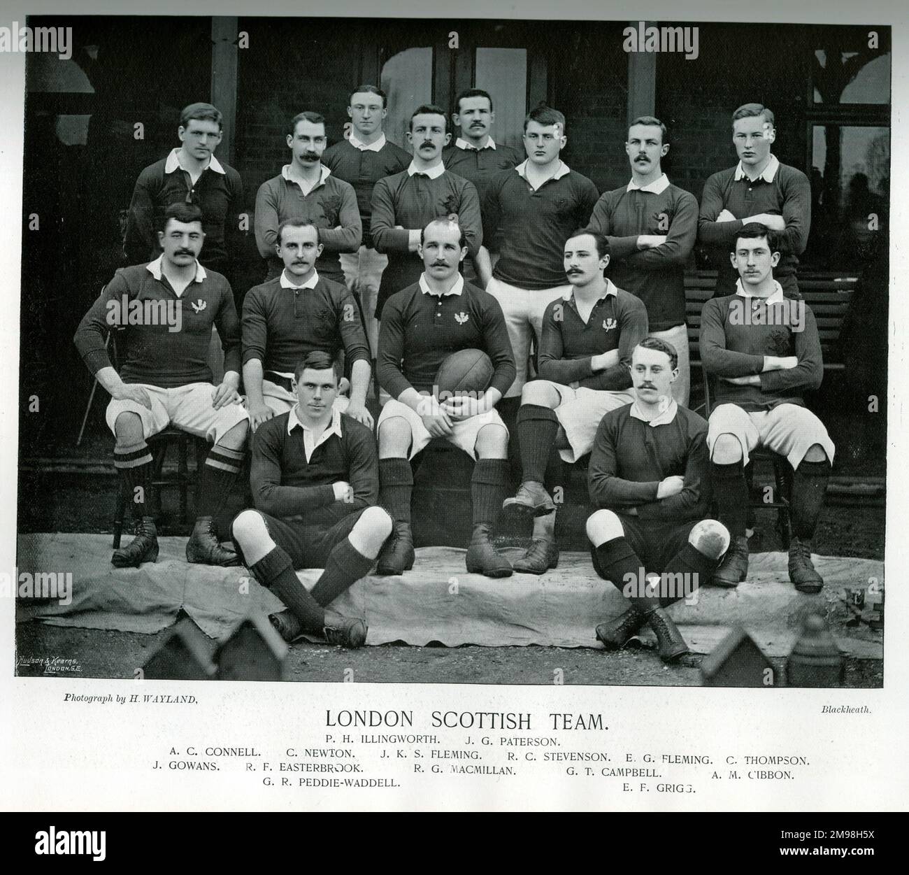 London Scottish Rugby Team: Illingworth, Paterson, Connell, Newton ...