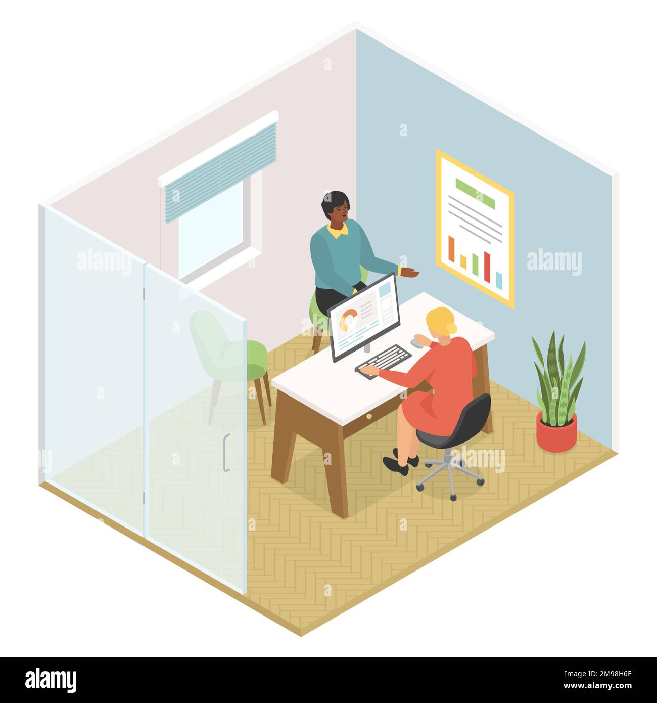 Office work - modern vector colorful isometric illustration Stock ...