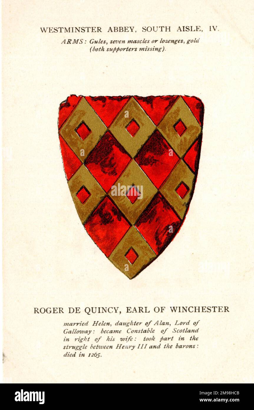 Heraldic Arms, Westminster Abbey, London - South Aisle, IV - Roger de ...