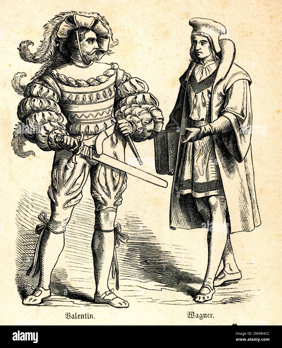 German Theatre Costume - Valentin and Wagner, characters from the ...