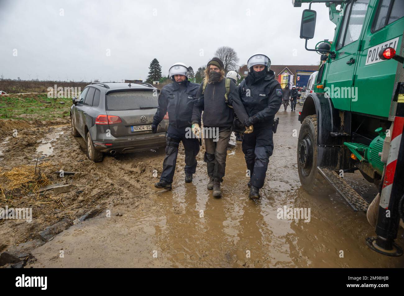 Climate activist village, RWE, Open-Pit mine. Lutzerath, Germany ...