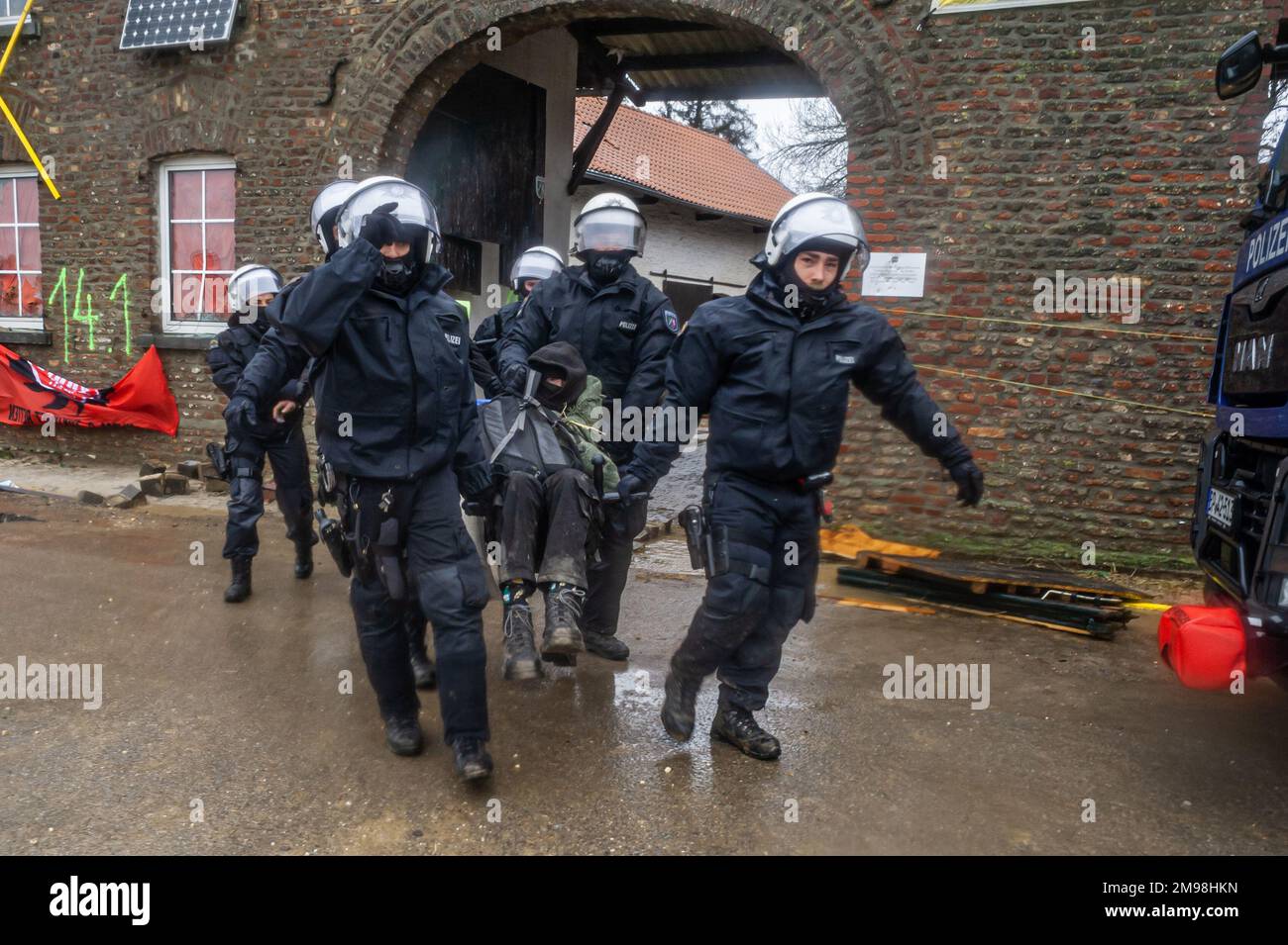 Climate activist village, RWE, Open-Pit mine. Lutzerath, Germany ...