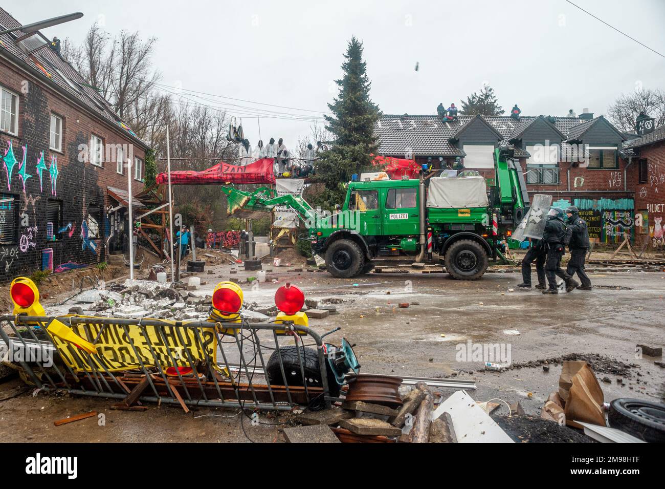 Climate activist village, RWE, Open-Pit mine. Lutzerath, Germany ...