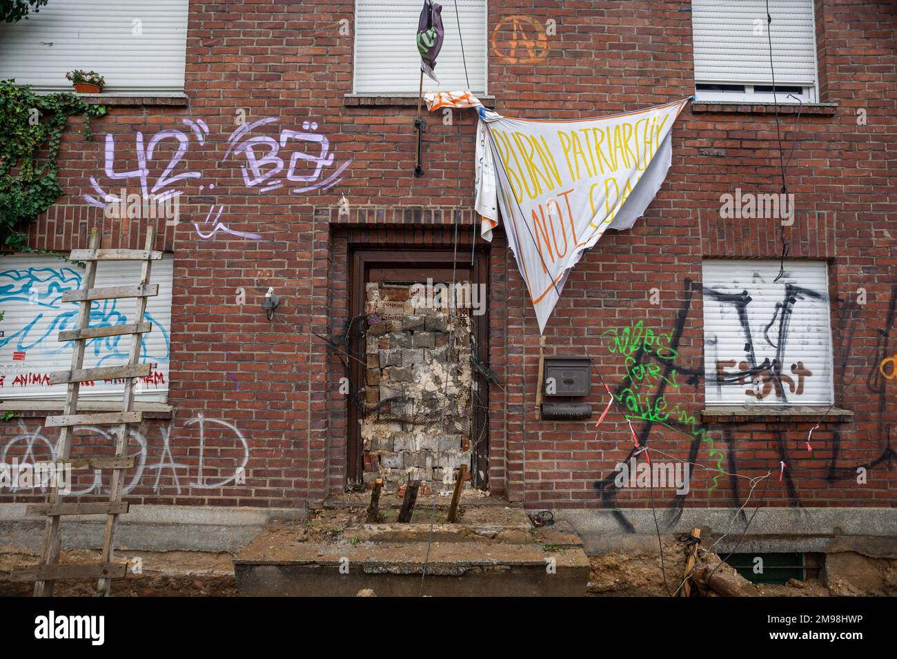 Climate activist village, RWE, Open-Pit mine. Lutzerath, Germany ...