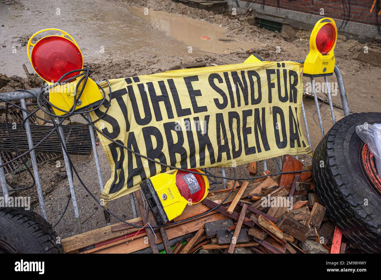 Climate activist village, RWE, Open-Pit mine. Lutzerath, Germany ...