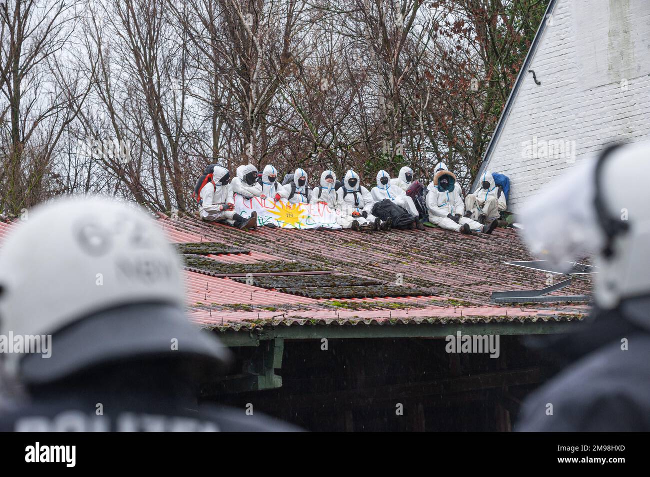 Climate activist village, RWE, Open-Pit mine. Lutzerath, Germany ...