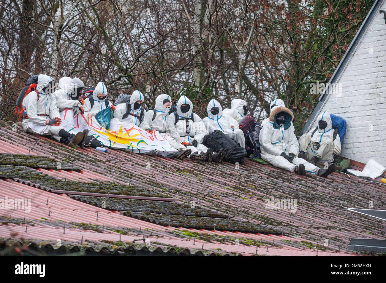 Climate activist village, RWE, Open-Pit mine. Lutzerath, Germany ...