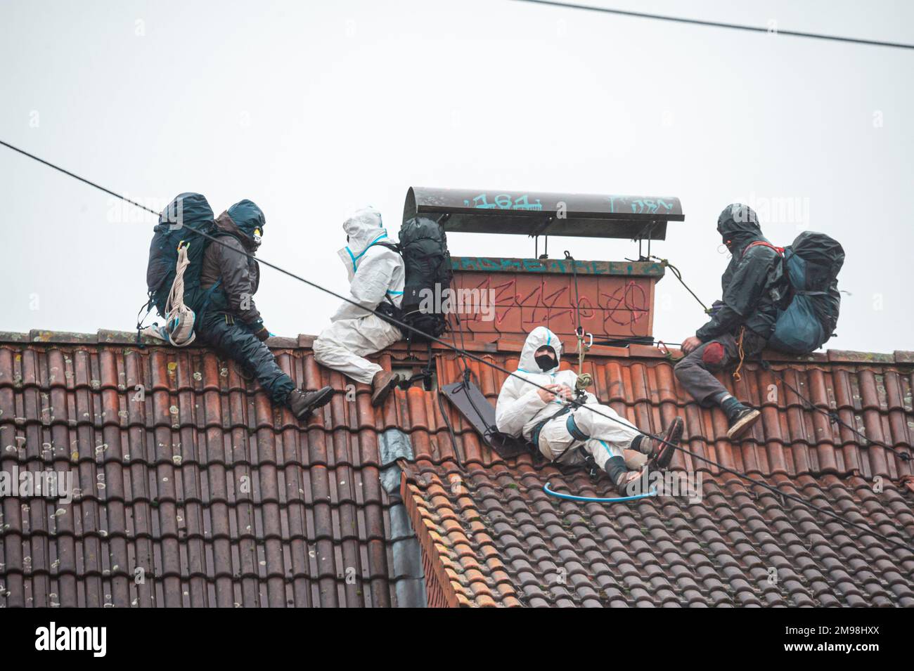 Climate activist village, RWE, Open-Pit mine. Lutzerath, Germany ...