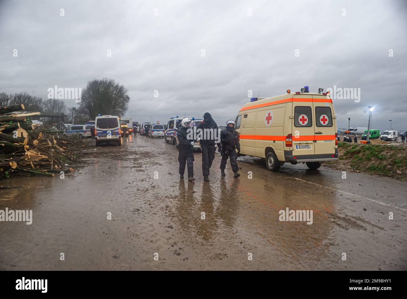 Climate activist village, RWE, Open-Pit mine. Lutzerath, Germany ...