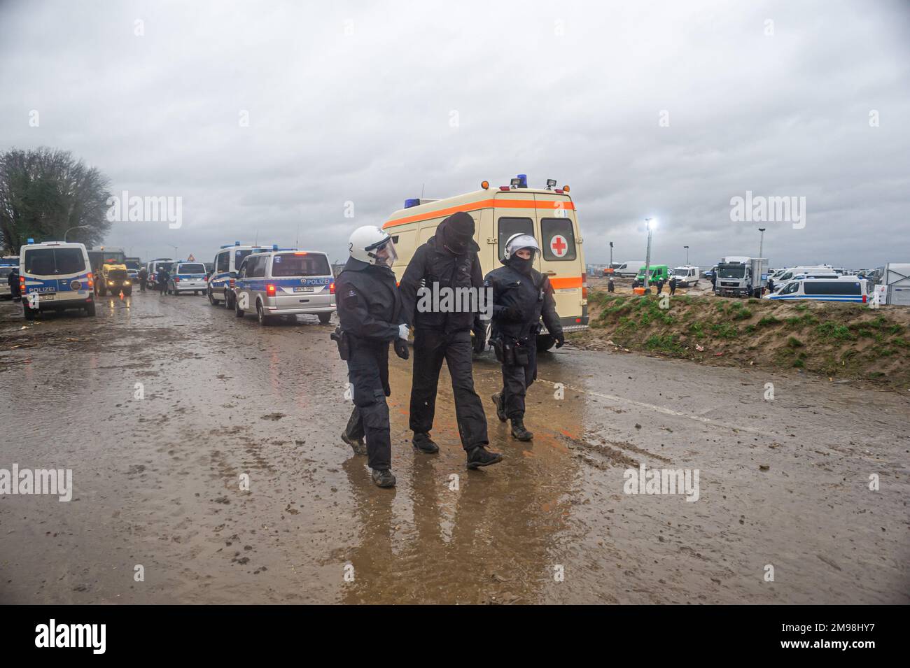 Climate activist village, RWE, Open-Pit mine. Lutzerath, Germany ...