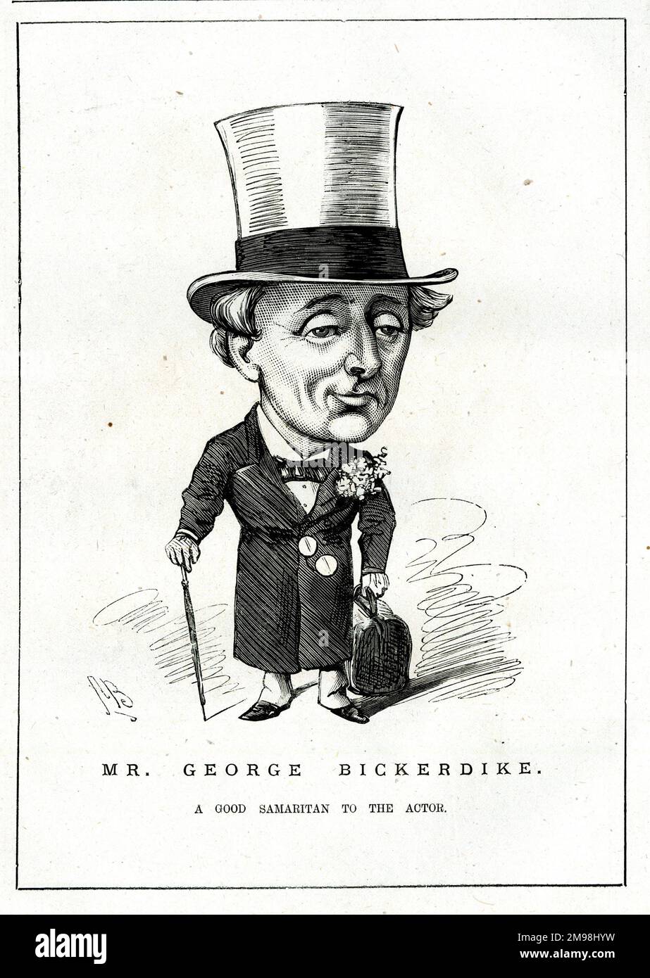 Cartoon, George Bickerdike -- a Good Samaritan to the actor Stock Photo ...