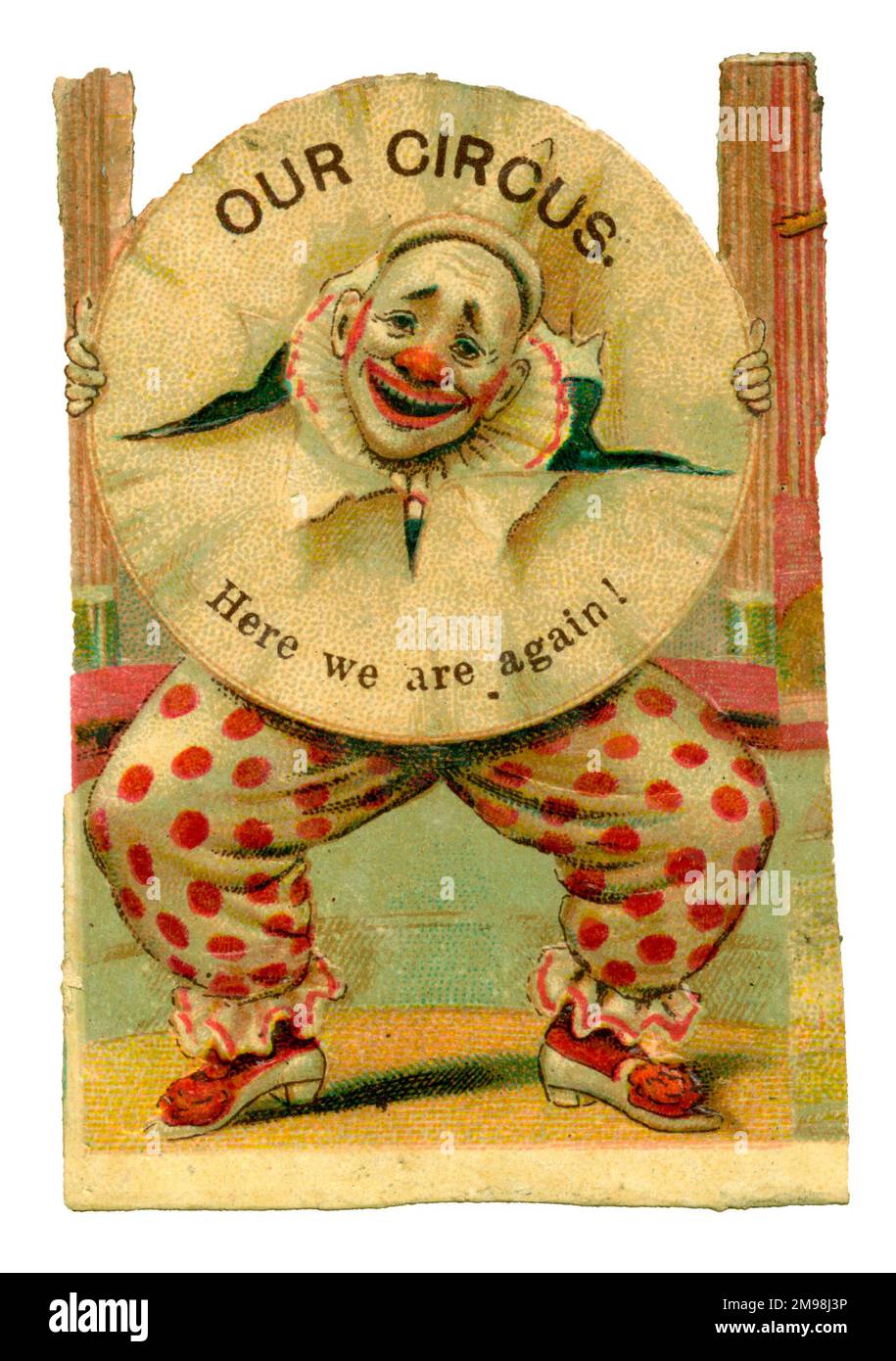 Victorian Scrap - Circus Clown - Here we are again! Stock Photo - Alamy