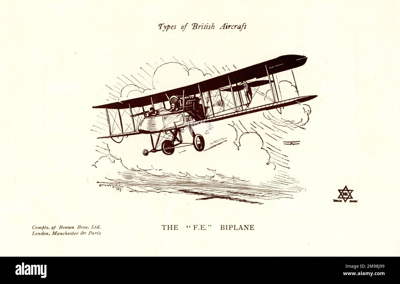 Types of British Aircraft -- The FE Biplane Stock Photo - Alamy