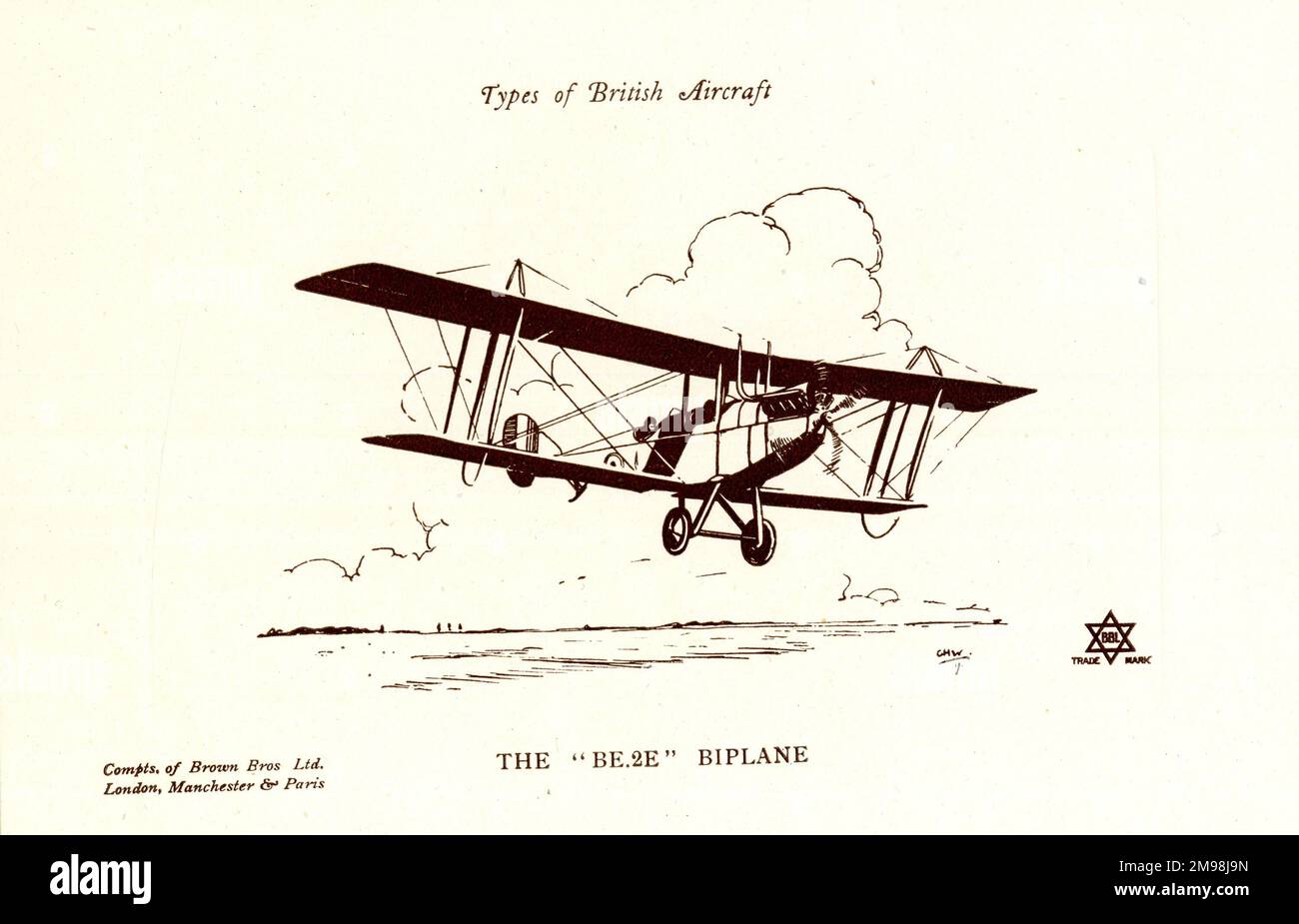 Types of British Aircraft -- The BE 2E Biplane Stock Photo - Alamy