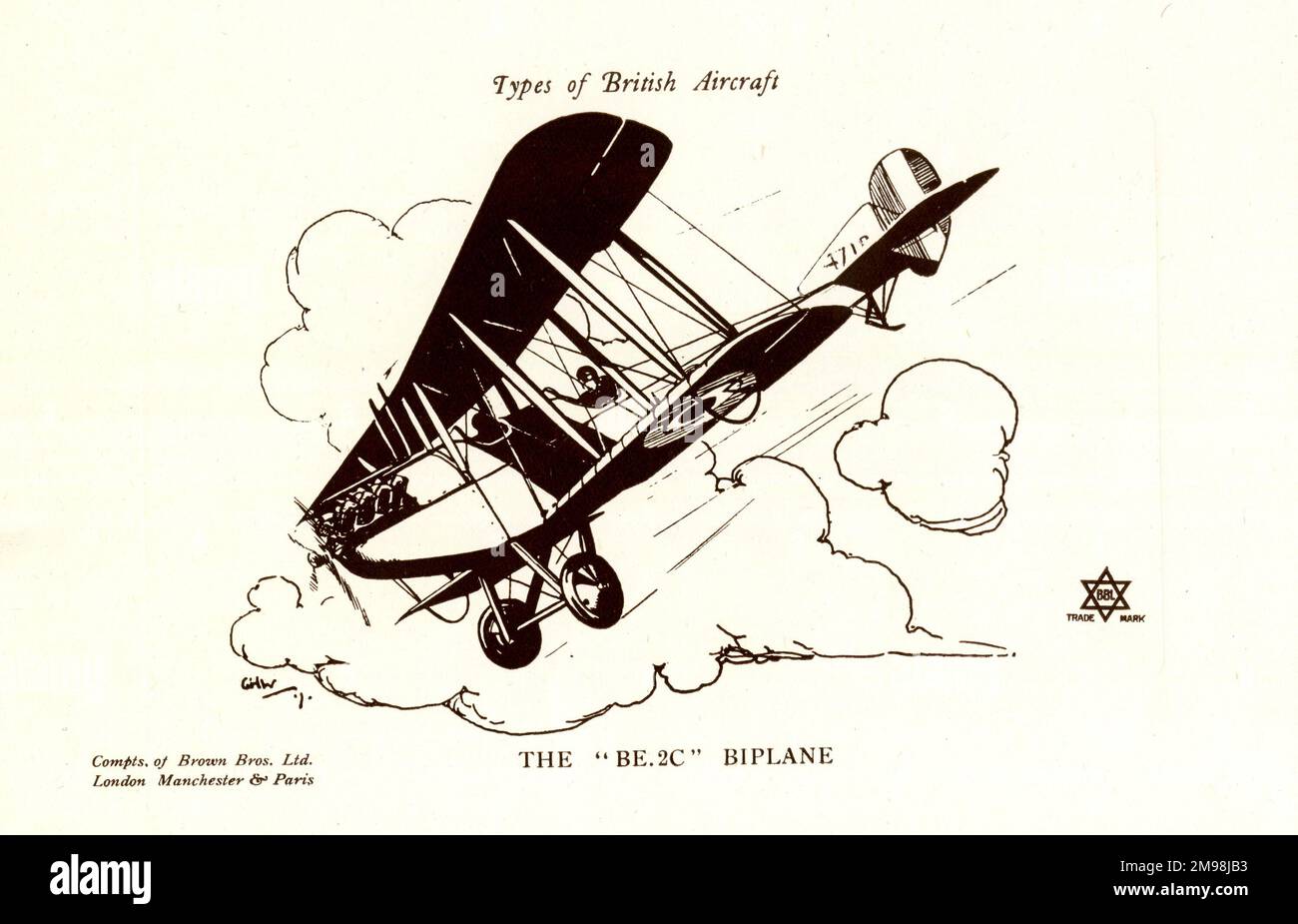 Types of British Aircraft -- The BE 2C Biplane Stock Photo - Alamy