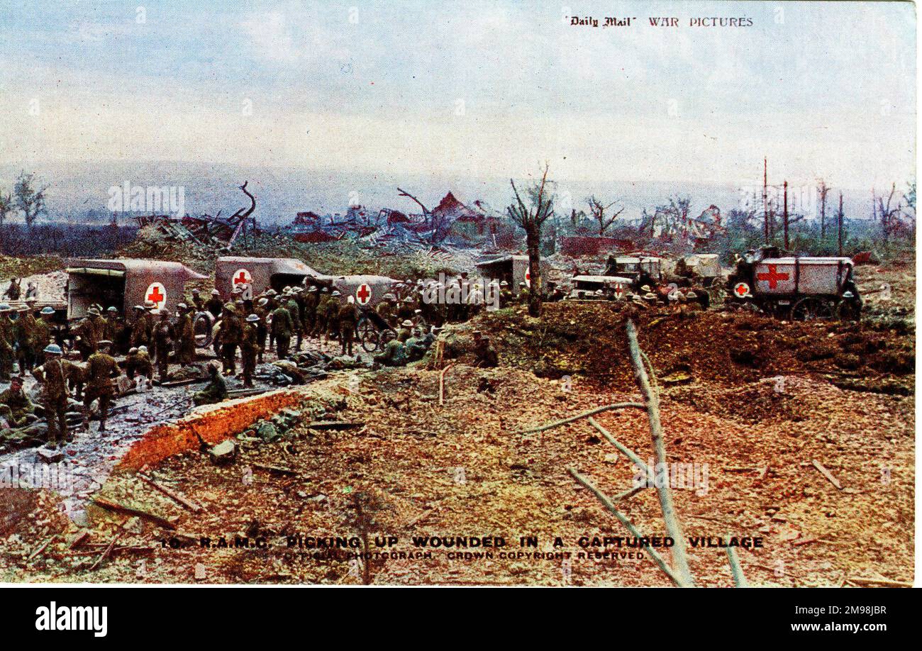 Picking up wounded in a captured village, WW1 Stock Photo - Alamy