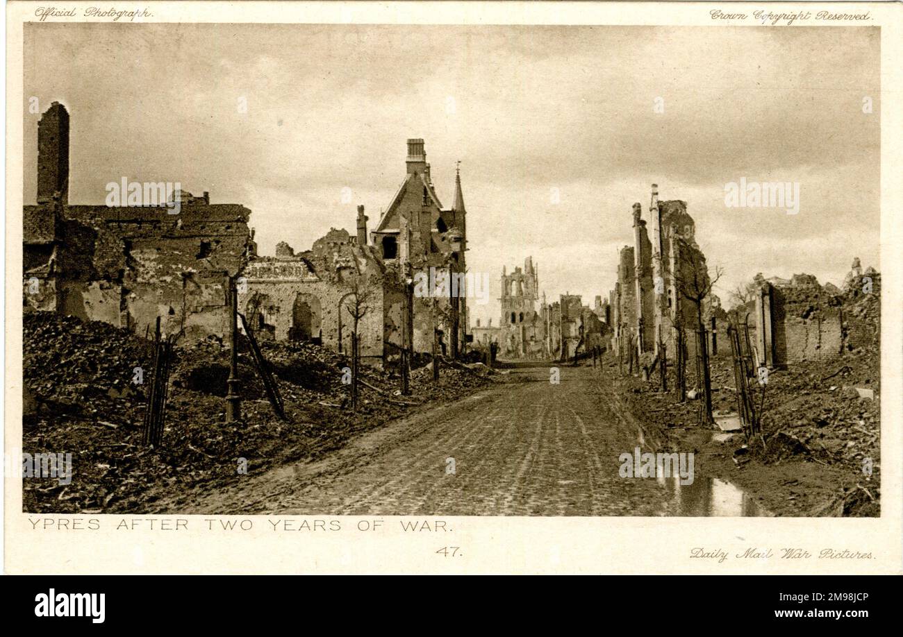 Ypres, Belgium, after two years of war, WW1 Stock Photo - Alamy
