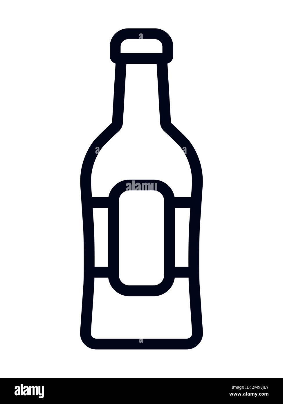 Bottle with label symbol contour vector illustration icon Stock Vector ...