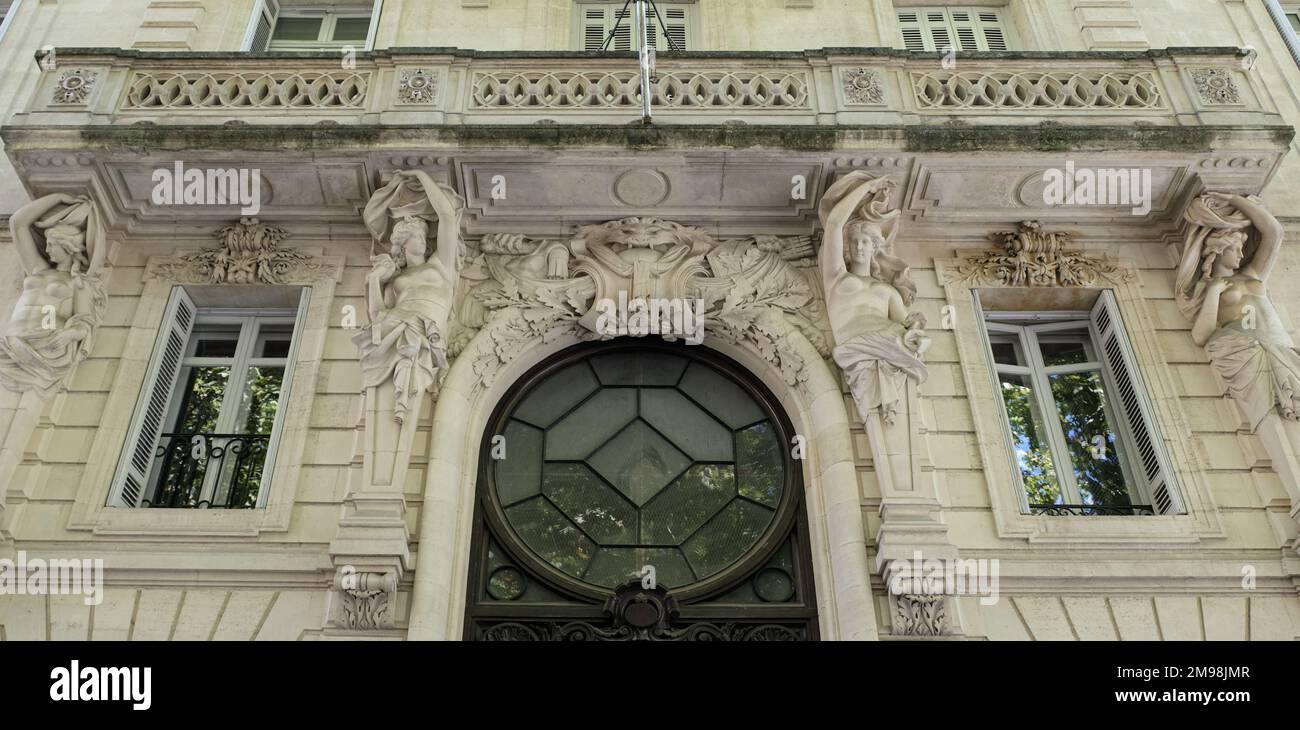 Bordeaux, France. Beautiful building facade at Jean-Moulin square Stock ...