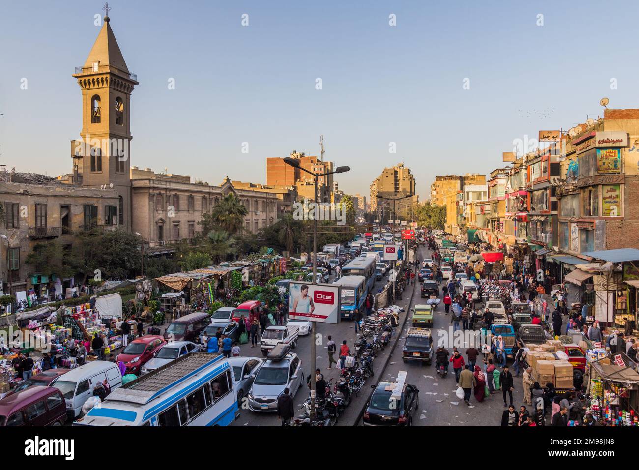 CAIRO, EGYPT - JANUARY 26, 2019: Busy Port Said street in Cairo, Egypt ...
