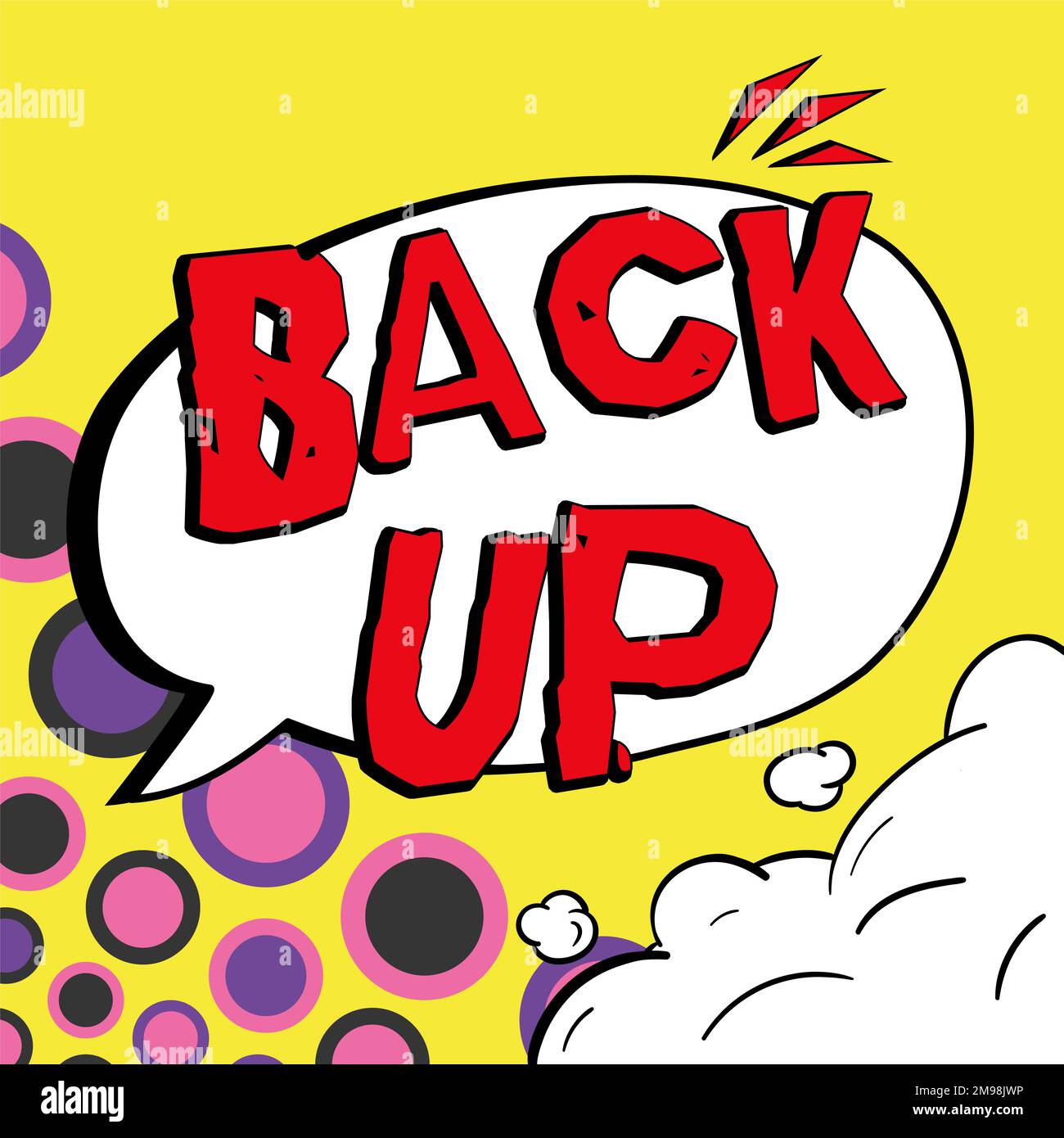 Text caption presenting Back Up. Word Written on saving important data ...