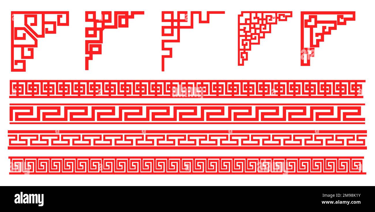 pattern frame chinese traditional style vector illustration Stock ...