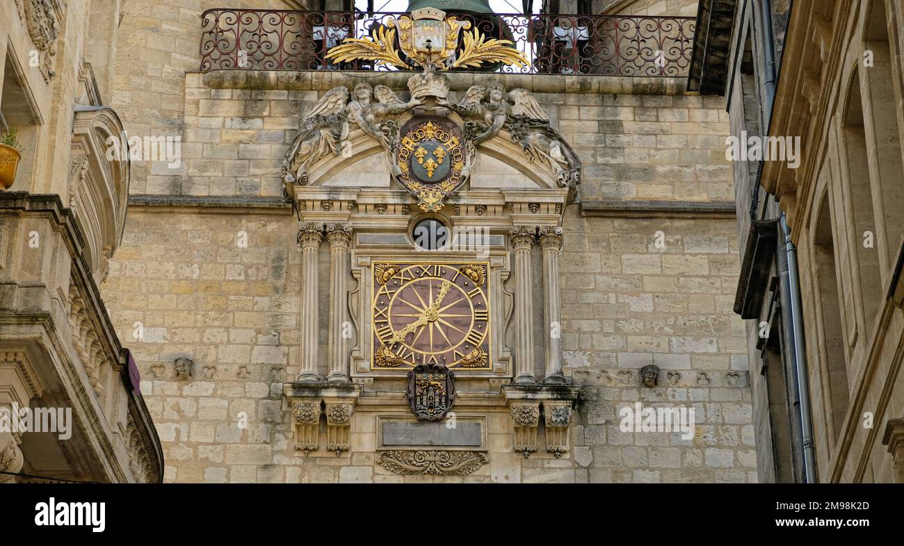 Historic district of Bordeaux, France. Detail of the one of the two ...