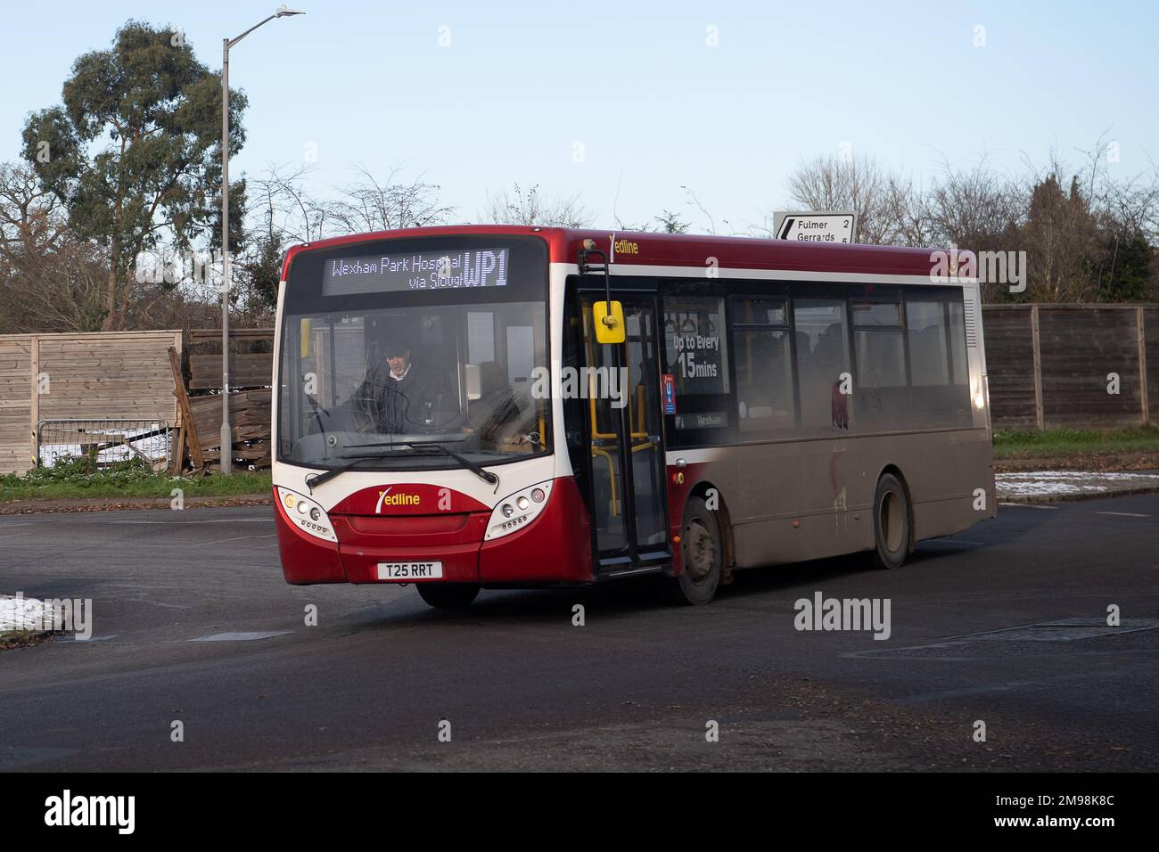 Slough, Berkshire, UK. 14th December, 2022. A bus leaves Wexham Park ...