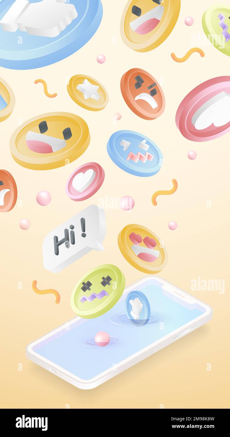 Emoticons set mobile phone wallpaper vector Stock Vector Image & Art ...