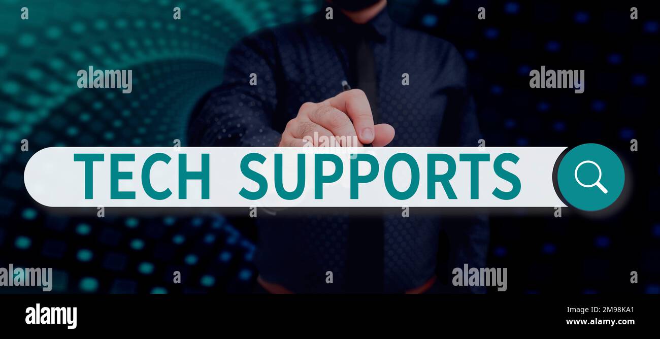 Conceptual caption Tech Supports. Internet Concept Help given by ...
