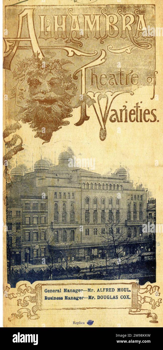 Programme cover, Alhambra Theatre of Varieties, London Stock Photo - Alamy