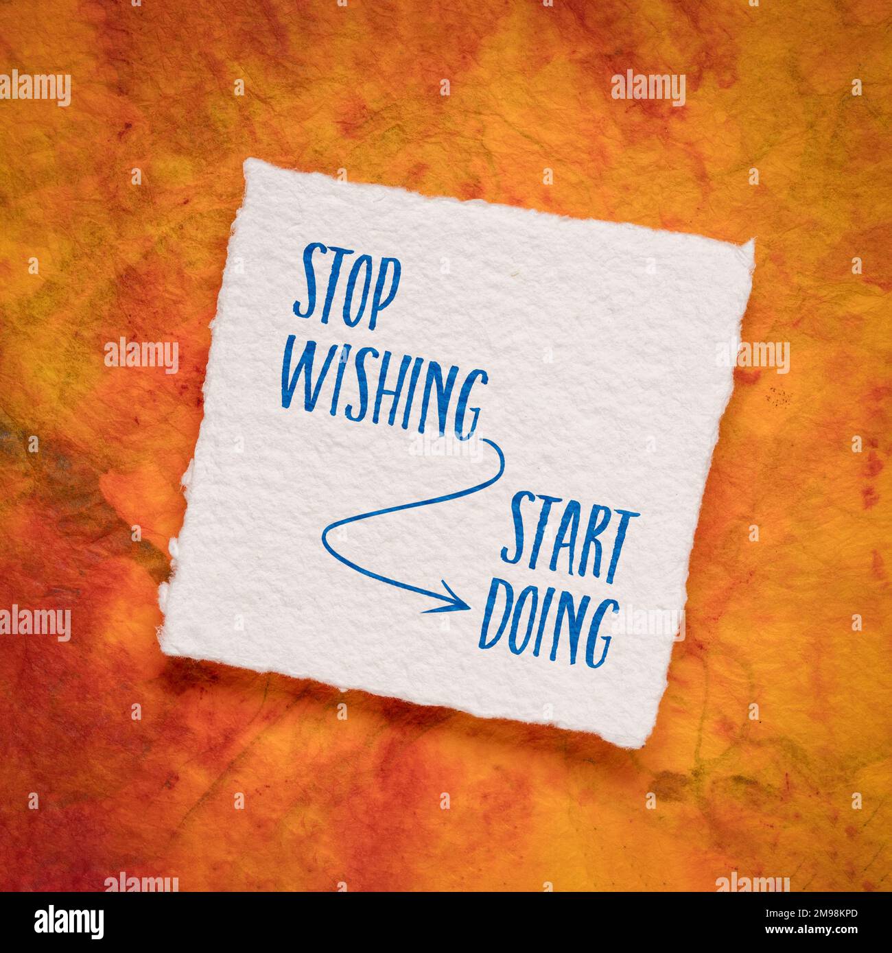 stop wishing, start doing - motivation note, reminder or advice ...