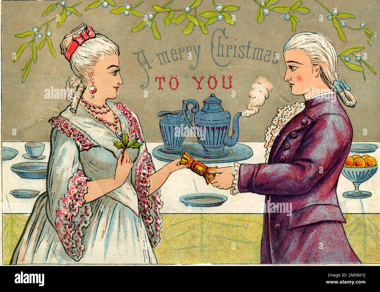 Man woman tea table victorian hi-res stock photography and images - Alamy
