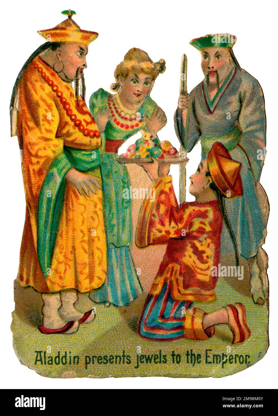 Victorian Scrap - Aladdin presents jewels to the Emperor Stock Photo ...