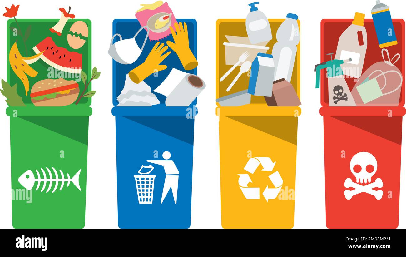Garbage campaign in the trash vector Stock Vector Image & Art - Alamy