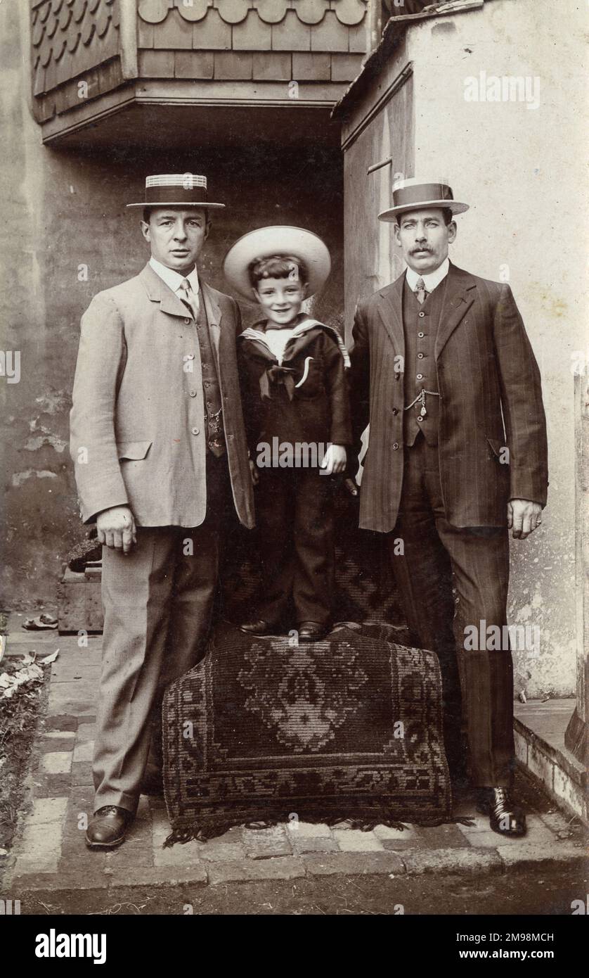 Threshold photograph - Edwardian trio - Father, Uncle, son in the ...