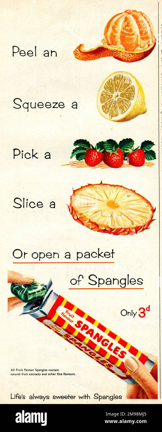 Spangles sweets 1950s hi-res stock photography and images - Alamy