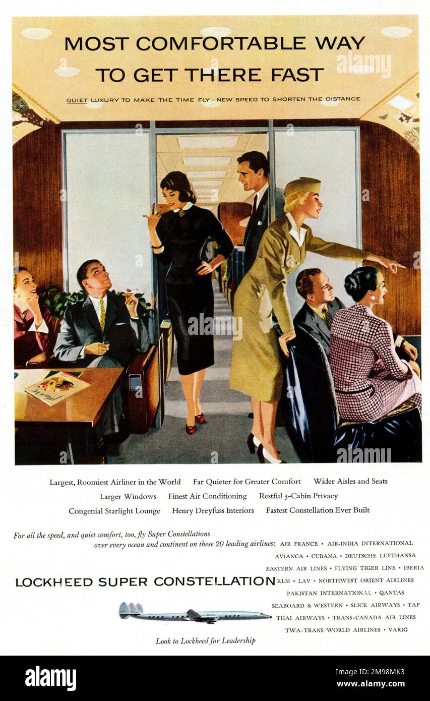 Advertisement, Lockheed Super Constellation Aircraft -- most ...