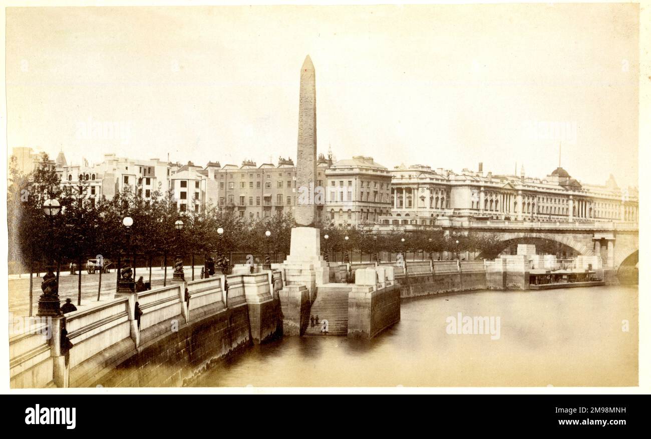 The Thames Embankment and Cleopatra's Needle, London Stock Photo - Alamy