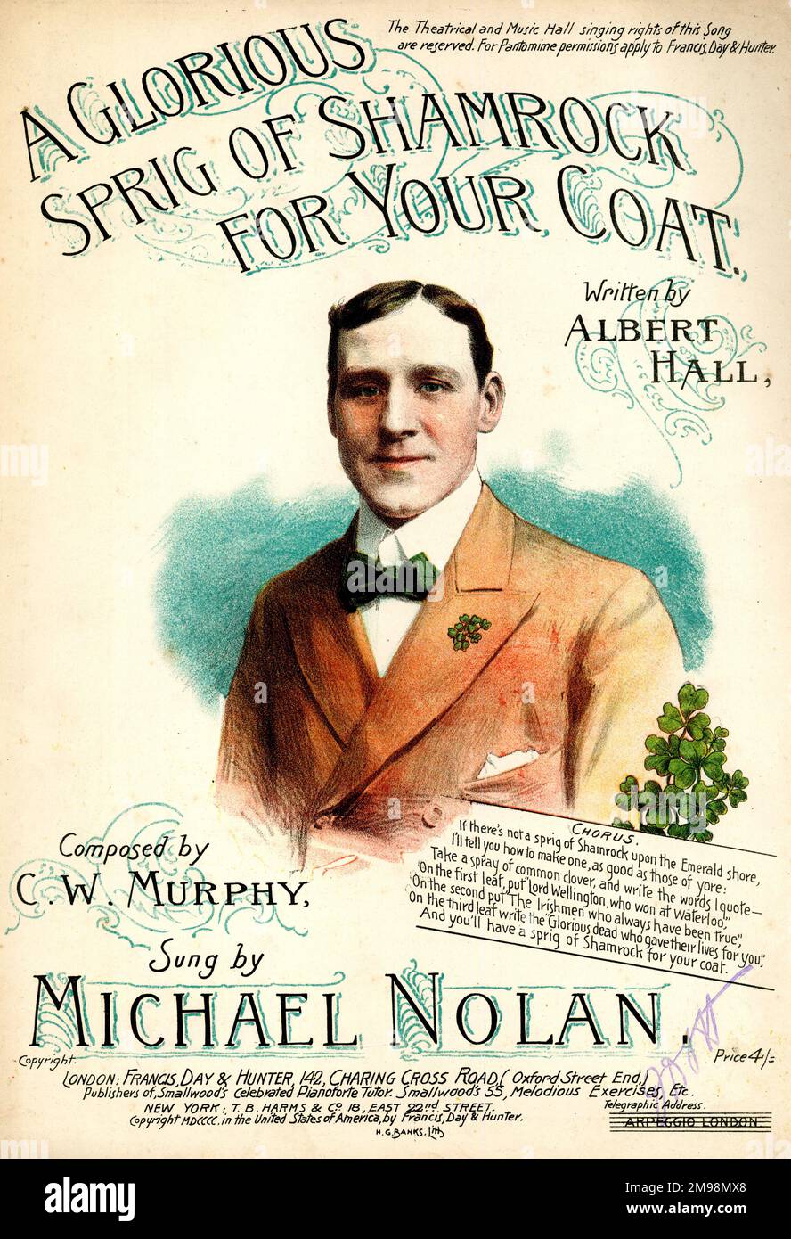 Music cover, A Glorious Sprig of Shamrock for your Coat, written by ...