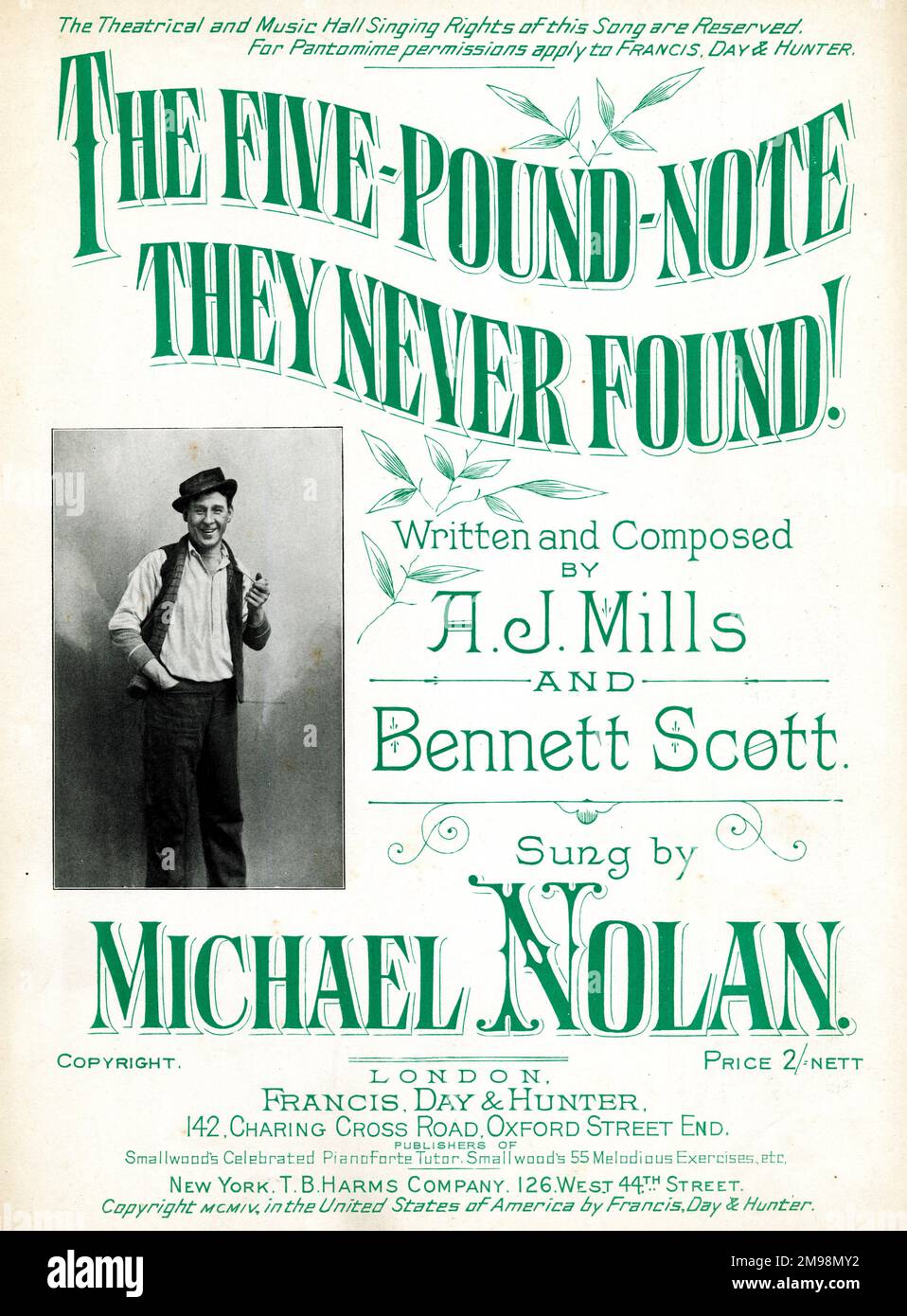 Music cover, The Five-Pound-Note They Never Found, written and composed ...